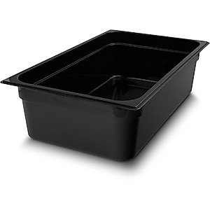 Carlisle FoodService Products Storplus Full-Size Plastic Food Pan, Food Storage Container, for Catering, Buffets, Restaurants, Polycarbonate, Full Size, 6 Inches Deep, Black, (Pack of 6)