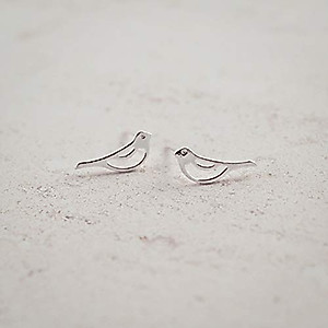 Boma Jewelry Sterling Silver Bird Stud Earrings