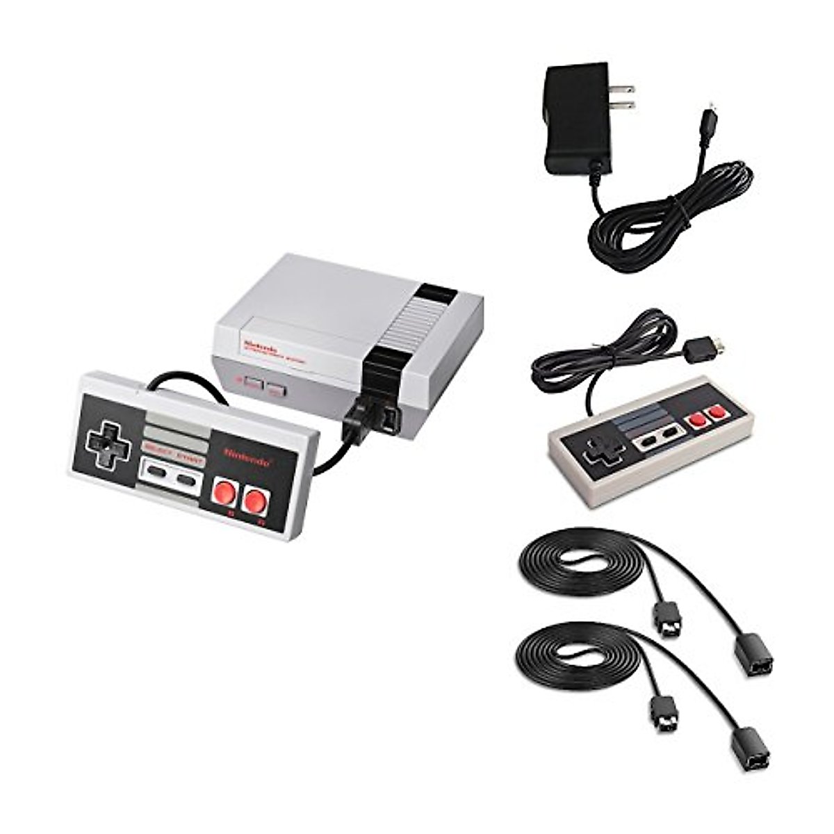 Nintendo NES Classic Edition Console Bundle with Extra Controller & Two 6' Controller Extension Cables