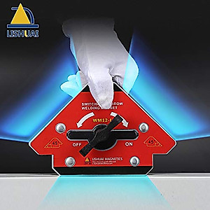 LISHUAI Unique Design On/Off Switch Strong Neodymium Arrow Welding Magnet/Magnetic Angle Welding Clamp 45 90 135 Degrees 92 LBS