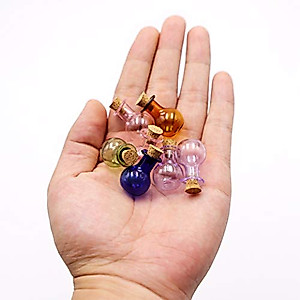 SHAOTONG 2ml Small Mini Glass Bottles Jars with Cork Stoppers.Wishing bottle drifting bottle wedding party DIY Etc. (O-20Pcs)