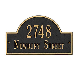 Whitehall™ Personalized Cast Metal Address Plaque with Arch Top. Made in the USA. BEWARE OF IMPORT IMITATIONS. Display Your Address and Street Name. Custom House Number Sign. Wall Mounted Sign.