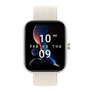 Amazfit Bip 3 Pro Smart Watch for Android iPhone, 4 Satellite Positioning Systems, 1.69" Color Display, 14-Day Battery Life, 60+ Sports Modes, Blood Oxygen Heart Rate Monitor, Water-Resistant(Cream)