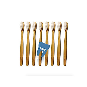 Organic, BPA-Free Bamboo Toothbrush - Biodegradable, Environment-Friendly, Natural, Compostable, Vegan - Clean Teeth, Clean Conscience, Good Oral and Heart Health (8-Pack, White - Hard Bristle)