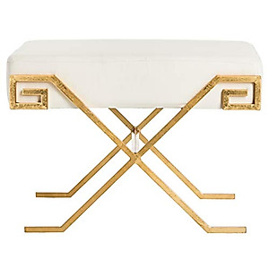 Safavieh Home Collection Luna Light Beige Greek Key Bench
