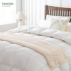 CozeCube Boho Throw Blanket for Couch, Spring Throw Blanket, Basket Weave Waffle Throw Blanket, Farmhouse Lightweight Throw Blanket with Fringe, Cream, 60'' x 50''