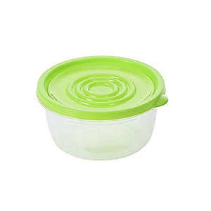 Food Storage Containers, 5 Pcs Round Rainbow Plastic Takeaway Bowl Set Food Storage Containers with Lids