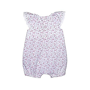 Baby Hand Smocked Bubble Bodysuit, White Romper