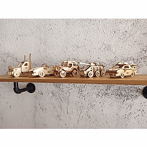 3D Wooden Puzzle - 6 Piece Set Wooden Car Brain Teaser Puzzle - DIY Assembly Car Building Model Kits - Wood STEM Toys Gifts for Kids and Adults Teens Boys Girls