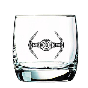 Star Wars Glass Set - X-Wing & TIE Fighter - Collectible Gift Set of 2 Cocktail Glasses - 10 oz Capacity - Classic Design - Heavy Base