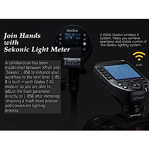 Godox XProII-S TTL Wireless Flash Trigger Compatible for Sony, 1/8000s HSS 2.4G Wireless Flash Transmitter, TTL-Convert-Manual, Extra Large LCD Screen, Bluetooth Connection, New Hotshoe Locking