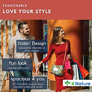 4 Nature Diaper Clutch Bag, Lightweight, Water Resistant and Bag Dispenser with Wipes Holder and Adjustable Straps for Cross Body (Tropical Paradise)