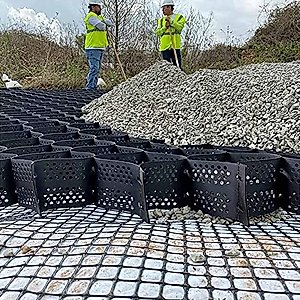 ZIMGOD Pea Gravel Grid Paving Stabilizer, Geocell Ground Grid 2" Depth, Polyethylene Geo Grid Pavers, for Garden Pathway Driveways Subgrade Work (Size : 3m x 4m (10ft x 13ft))