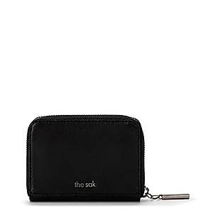 The Sak womens Iris Leather Medium Wallet, Black Floral Embossed, One Size US