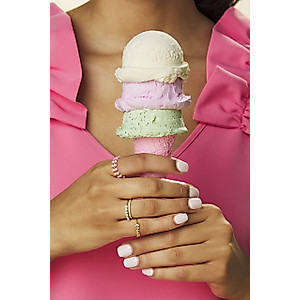 Mud Pie Women's Dainty Layering Ring Set, Pink, One Size