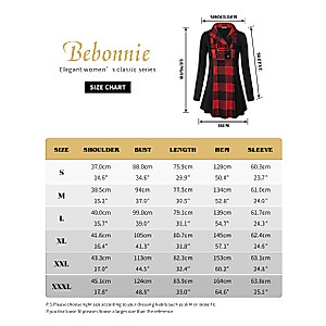 Tunic Tops to Wear with Leggings,Bebonnie Ladies Plus Size Fall Long Sleeve Casual Business Lapel V Neck Christmas Swing Sweatershirts Pullover Dressy Winter Tops Flannel Shirts Sweaters Red Black XL