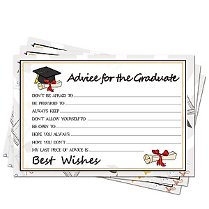 Graduation Wish Cards - 50PCs High School or College Graduation Advice Cards Supplies 2024 Decorations Grad Celebration Party Supplies for High School/College/Senior School
