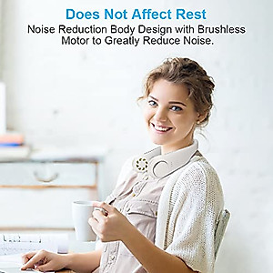 QUUREN Portable Neck Fan, 3 Speeds Handsfree Personal Fan Neck Cooler Personal Cooling Device 360° Neck Fan Bladeless USB Rechargeable Fan 32 Air Outlet Suitable for Traveling Sports Office (White)