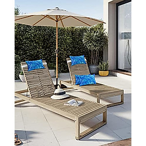 Recliner Head Pillow Ledge Loungers Chair Pillows with Insert Abstract Mystic Mottled Blue Tree Shadow Lumbar Pillow with Adjustable Strap Outdoor Waterproof Patio Pillows for Beach Pool, 2 PCS