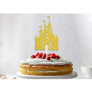 Castle Cake Topper Princess Cake Topper Castle Theme Birthday Party Decoration Princess Party Supplies Princess Happy Birthday Cake Decoration for Girls Princess Baby Shower Supplies