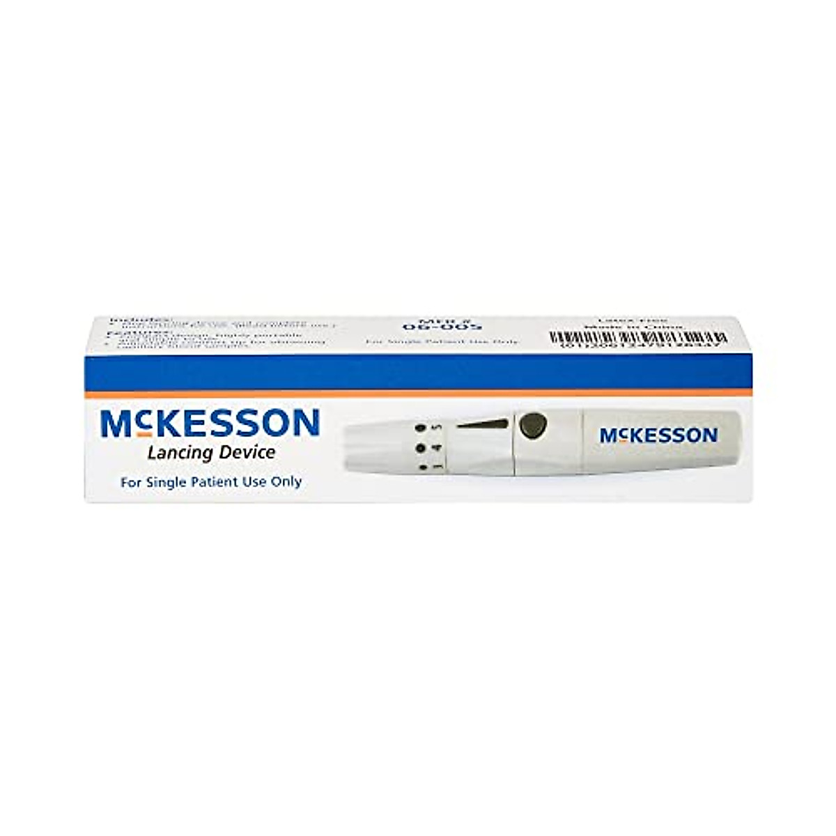 McKesson Lancing Device, Adjustable Depth Lancet, Push Button Activation, Multiple Depth Settings, 1 Count, 1 Pack