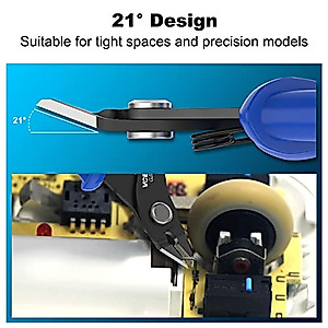 VCELINK Small Wire Cutter Spring-loaded GJ706BL, Precision Flush Cutter Pliers Diagonal Cutters for Electronics, Jewelry Making, Model Craft and 3D Printer, 5-Inch