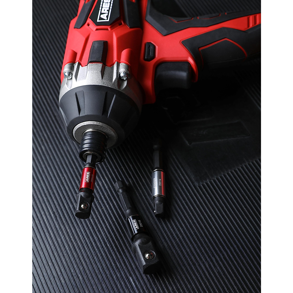 ARES 22011-3-Piece 3-Inch Impact Grade Socket Adapter Set with Color Sleeve - Turns Power Drill into High Speed Nut Driver - 1/4-Inch, 3/8-Inch, and 1/2-Inch Drive