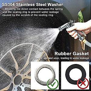 IRRIGLAD Hose Nozzles 2 Pack with More Durable 304 Stainless Steel Flexible Grey Pistol Water Sprayers for Garden Watering