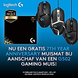 Logitech G502 Hero High Performance Gaming Mouse Special Edition, Hero 16K Sensor, 16 000 DPI, RGB, Adjustable Weights, 11 Programmable Buttons, On-Board Memory, PC/Mac - Black/White