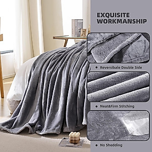 300GSM Luxury Soft Fleece Blanket King - Plush Fuzzy Cozy Lightweight King Size Blankets for Bed, Double Brushed Microfiber Blanket for Travel Camping Chair and Couch Sofa, 108x90 inches