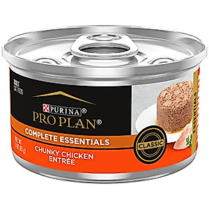 Purina Pro Plan Pate, High Protein Wet Cat Food, COMPLETE ESSENTIALS Classic Chunky Chicken Entree - (24) 3 oz. Pull-Top Cans