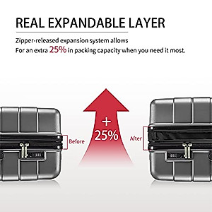 Fochier 3 Piece Expandable Luggage Set with TSA Lock, Hard Shell Rolling Suitcase Set with 4 Spinner Wheels for Women Man, 20 24 28 Inch