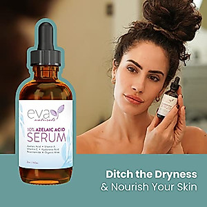 Azelaic Acid 10% Facial Serum, 2 oz., Skin Brightening Hyaluronic Acid and Niacinamide, Redness Relief , Fade and Repair Dark Spots