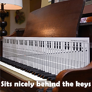 QMG Piano and Keyboard Note Chart for 88 Keys, Use Behind the Keys, Ideal Visual Tool for Beginners Learning Piano or Keyboard, Easy to Set Up