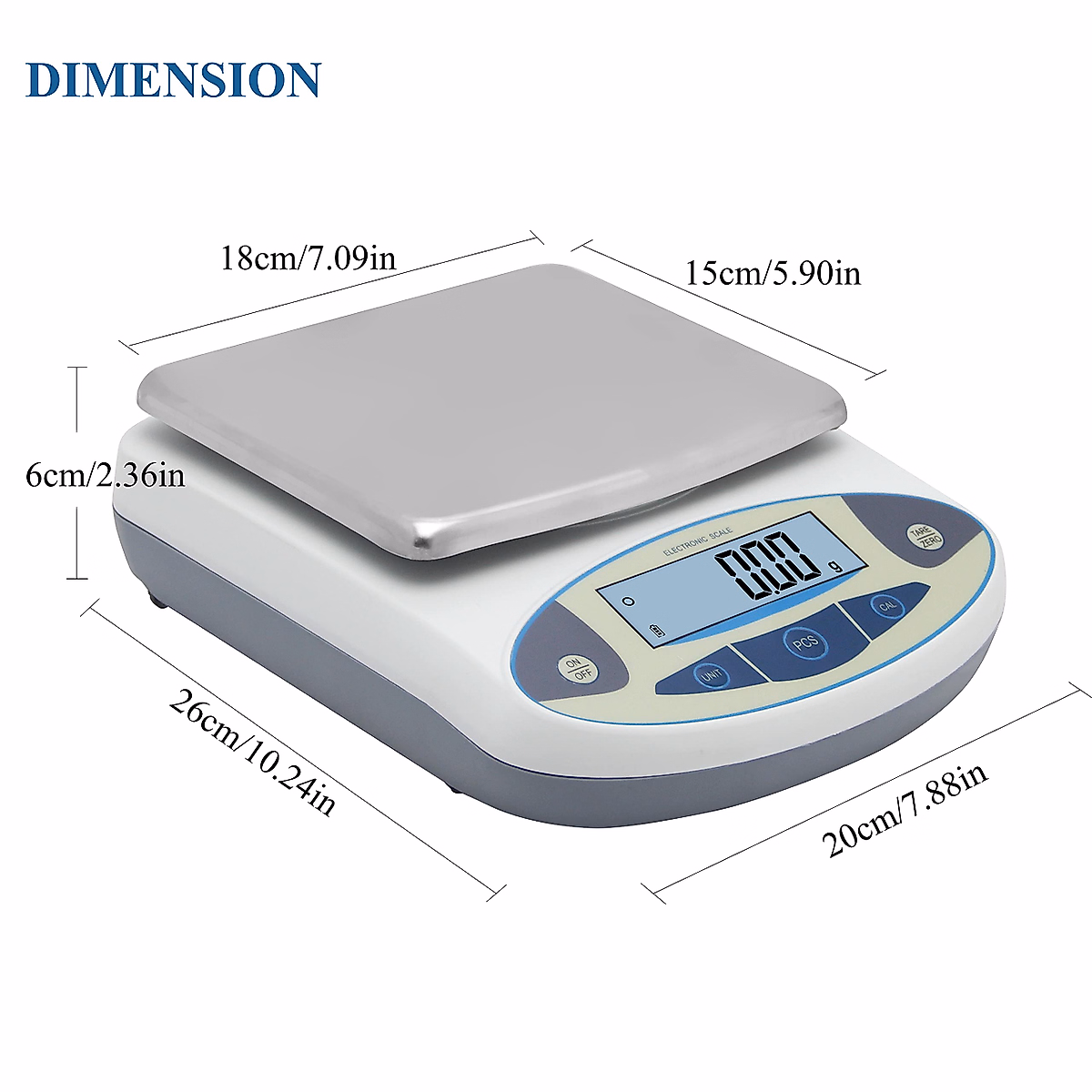 Bonvoisin Lab Scale 3000gx0.01g High Precision Electronic Analytical Balance 0.01g Accuracy Laboratory Lab Precision Scale Digital Kitchen Balance Scale Jewelry Scale Scientific Scale (3000g, 0.01g)