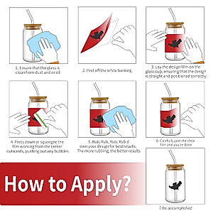 UV DTF Cup Wrap for Glass 16oz, 5 Sheetes uvdtf Breast Cancer Awareness Transfers Stickers Cup Decals, Rub on Transfers Glass Cup Stickers for Tumbles Crafts, Permanent Adhesive, No Heat Needed