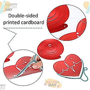 30 Pieces Nurse Party Decoration, Red and Blue Nurse Graduation Foil Ceiling Hanging Swirl Streamers for Medical RN Themed Party Nursing School Party Supplies