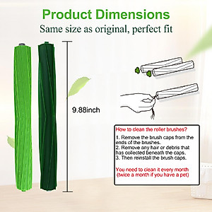 2 Sets Roller Brushes Replacement Parts Compatible with iRobot Roomba S9 (9150) S9+ S9 Plus (9550) Vacuum, Dual Multi-Surface Rubber Brushes Main Brushes Accessory for iRobot S Series Vacuum Cleaner