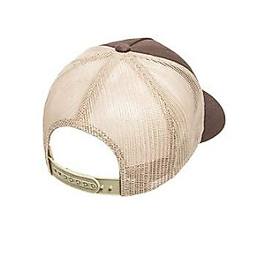 PNW Apparel Smokey The Bear Keep it Green Snapback Trucker Hat with Smokey The Bear Woven Patch (Brown/Tan)