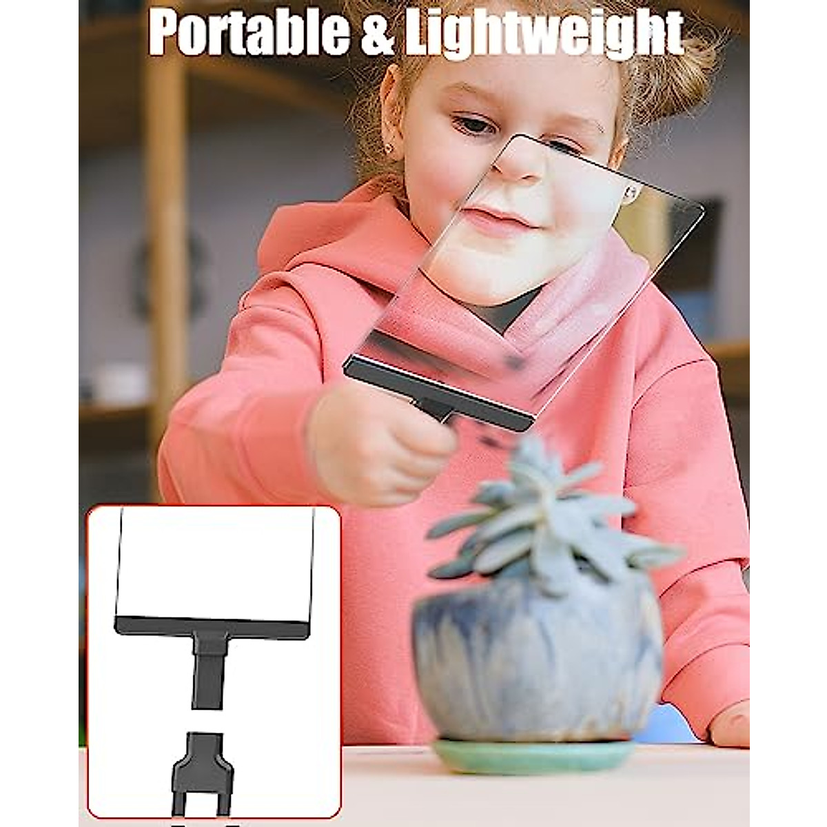 Magnifying Glass for Reading 5X Hands Free 5.3''x 8.7'' Magnifier Neckwear Large Full Page View, for Seniors, Men and Women, Magnifying Lens for Sewing Cross Stitch Needlepoint Jewelry Coins(Black)