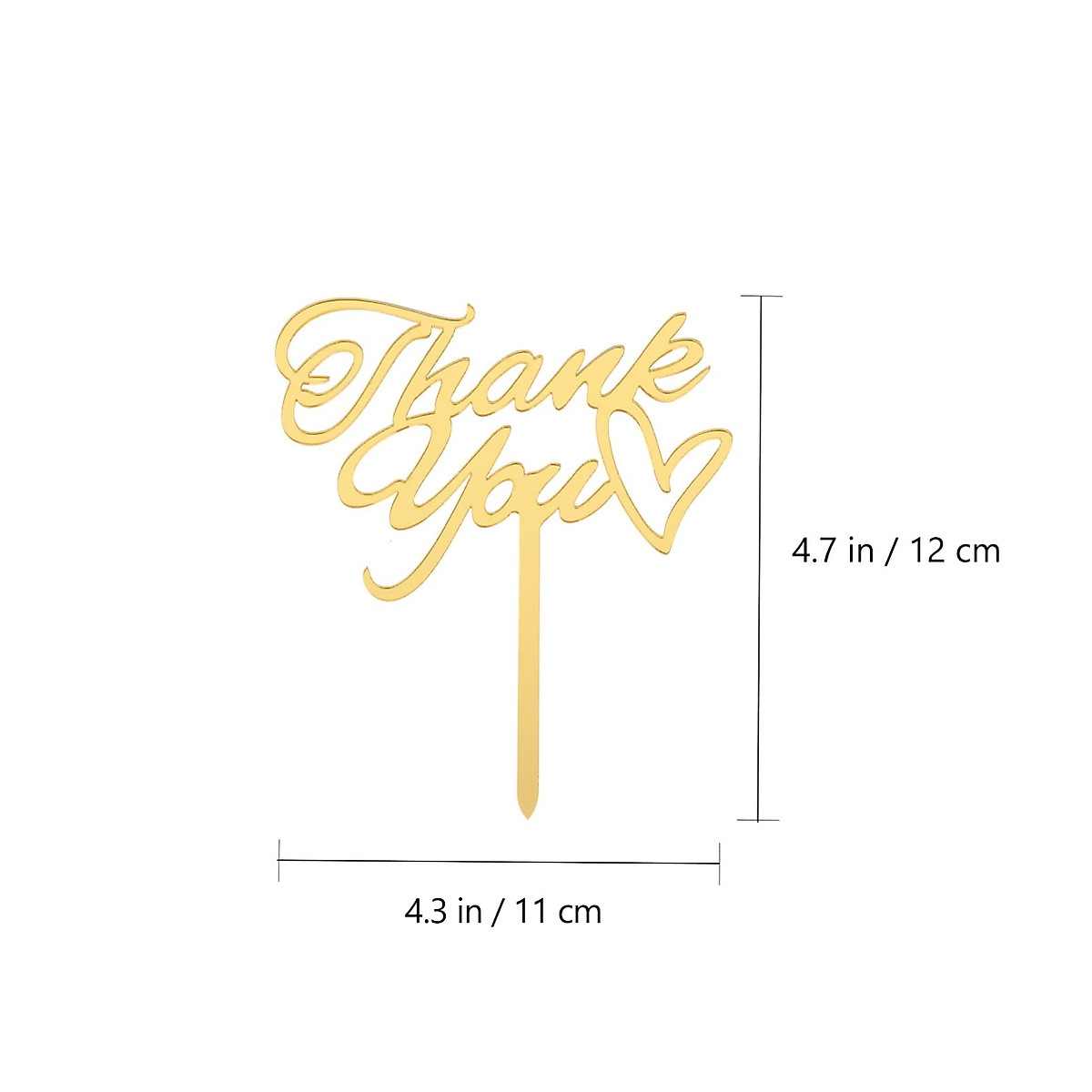 10Pcs Thank You Cake Toppers Thanksgiving Cupcake Topper Food Sticks Dessert Cake Decorations for Wedding Party Supplies (mix style)