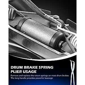Orion Motor Tech 8pc Drum Brake Tool Kit, Drum Brake Tool with Drum Brake Spring Tool, Brake Spring Compressor, Brake Spring Pliers, Drum Brake Adjusting Tool, Brake Spoon Set, Brake Drum Tool Kit
