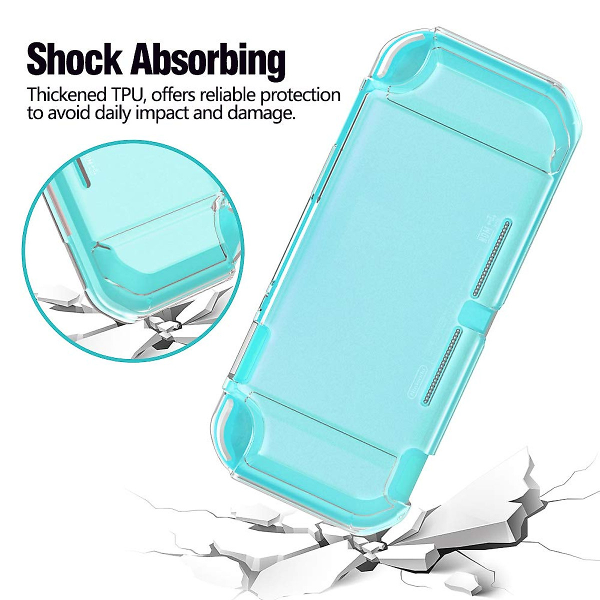 MoKo Cover Compatible with Nintendo Switch Lite, Protective Clear Grip Case TPU Shockproof Durable Frosted Shell Compatible with Nintendo Switch Lite Console - Clear