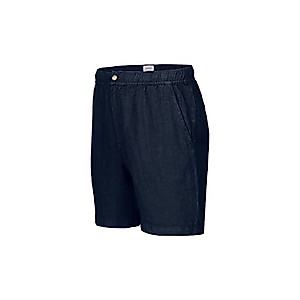 SWIMS Amalfi Linen Shorts for Men, Mens Beach Cabana Island Resort Wear Shorts with Pockets, Relaxed Fit with Elastic Waistband & 7 inch Inseam, Men's Casual Summer Attire (Navy, XL)