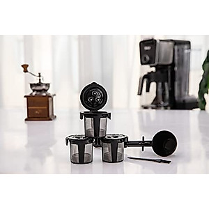 3 Ninja Reusable Coffee Filter Pods for Ninja Dual Brew Coffee Maker - Includes Scoop Funnel - For Ninja Coffee Maker DualBrew Pro, CFP201 CFP301 CFP400 - Reusable K Cups for Ninja Coffee Brewer