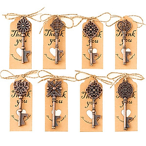 YKLIGTN Zinc 80 PCS Wedding Favors Key Bottle Openers,Bridal Shower Party Gifts for Guests,Vintage Skeleton Key, Rustic Wedding Souvenirs or Decoration…