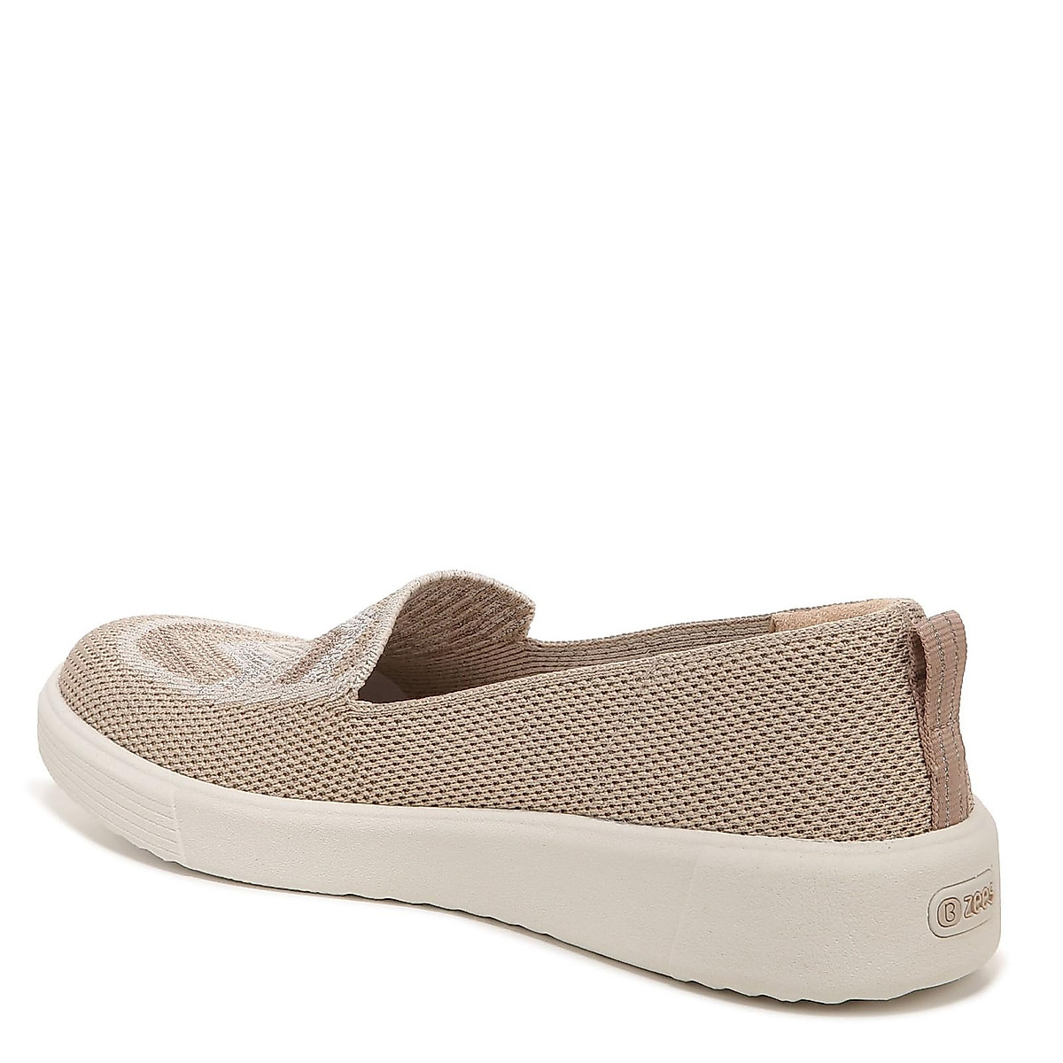 BZees Womens March On Moc Slip-on Loafer, Hazelnut Chevron Knit, 7 US