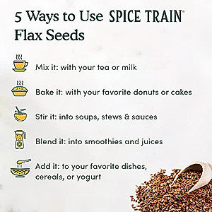 SPICE TRAIN, Organic Flax Seed with Omega3 (397g/14oz) USDA Certified, Non-GMO, Flaxseed for Flax meals & Drinks | Resealable Zip Lock Pouch | 100% Raw Flax Seeds Sourced from India | Brown Flax Seeds