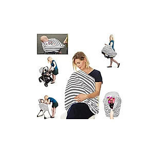 Car Seat Canopy Infant Carseat Canopy, Nursing Breastfeeding Cover, Stretchy Carrier Covers for Stroller/High ChairMulti Use Baby Breastfeeding Covers, Boys and Girls Shower Gifts (Flower)