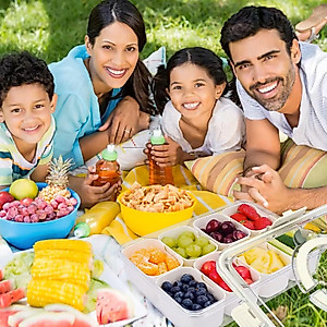 Generic Snackle Box Food Container | Divided Serving Tray with Lid and Handle | Charcuterie and Snack Organizer | Suitable for Candy, Fruit, Veggies | Perfect for Travel or Parties, Cream